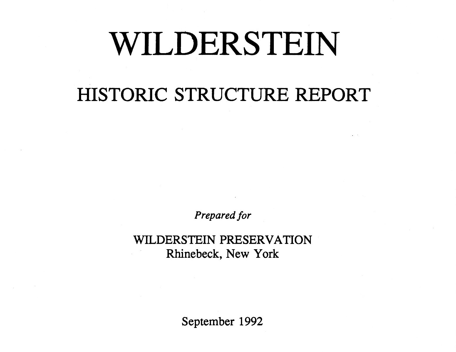 A ROADMAP FOR RESTORATION - Wilderstein Historic Site